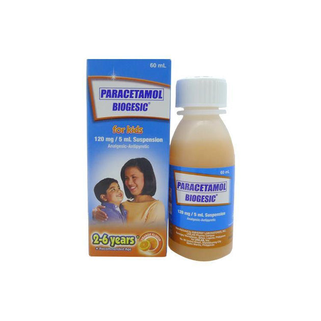 BIOGESIC Paracetamol 120mg / 5mL Suspension 60mL Orange price in the ...